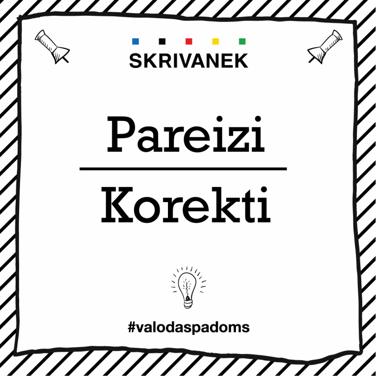Pareizi vai korekti? | SKRIVANEK latviešu valodas padoms